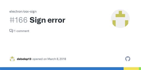 Sign Error · Issue 166 · Electronosx Sign · Github