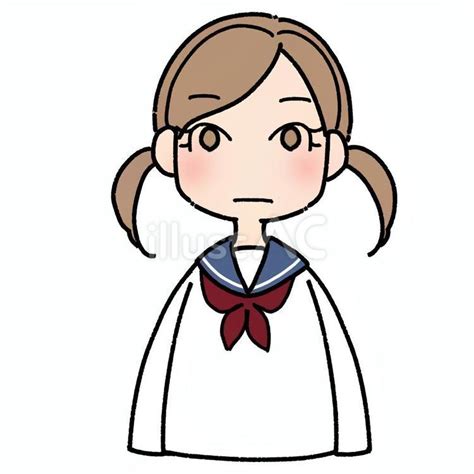 真顔の女子高生イラスト No 24121422｜無料イラスト・フリー素材なら「イラストac」