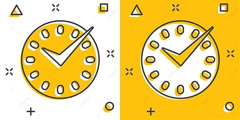 Realtime Clock Cartoon Icon On White Background Timetracking Yellow