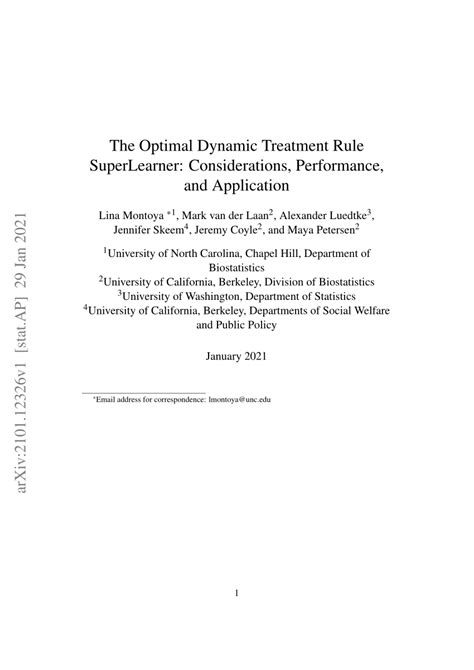 pdf the optimal dynamic treatment rule superlearner considerations
