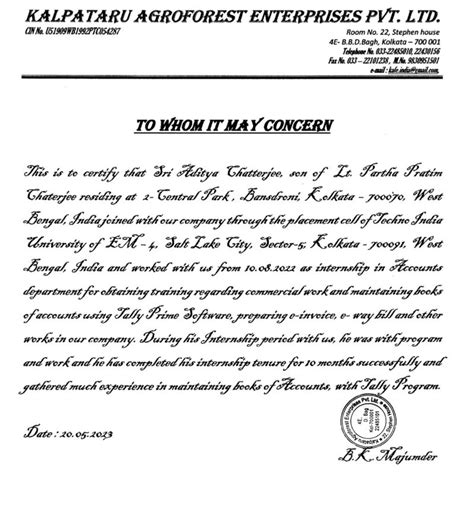 aditya chatterjee on linkedin internshipaccomplishment skillsacquired kalpataruexperience