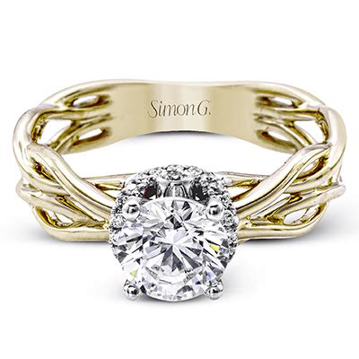 18 Karat Yellow Gold Twist Design Engagement Ring Rick Murphey The