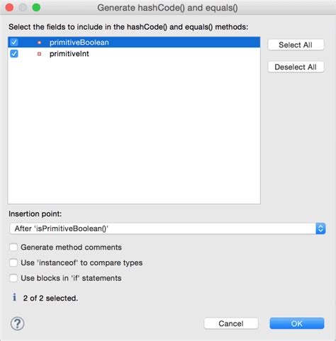 使用eclipse自动生成equals和hashcode方法 Baeldung中文网