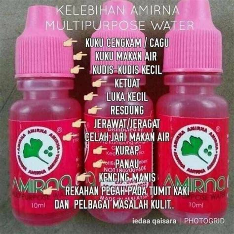 Amirna Original Kkm Air Akar Kayu Ubat Cagu Cengkam Kuku Panau Kulat