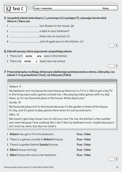 Brainy 5 Unit 2 Test C 6237295 Lida11117