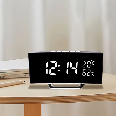 Curved Screen Led Mirror Alarm Clock Electronic Clock Mirror Clock
