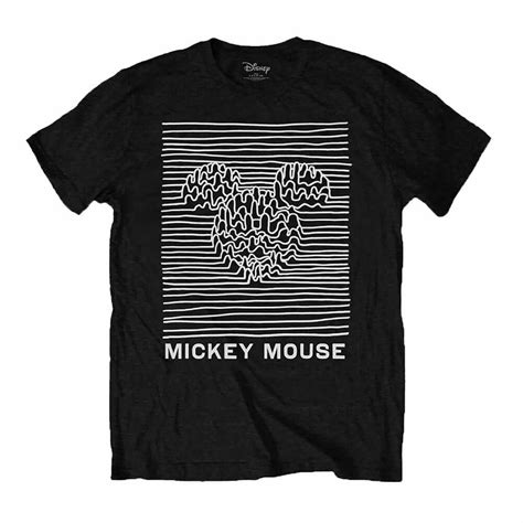 เสื้อยืด พิมพ์ลาย Ickey Mouse Unknown Pleasures สีดํา สไตล์เรโทร สําหรับผู้ชาย Shopee Thailand