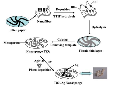 Schematic Illustration Of The Synthetic Approach For TiO Ag Nanosponge Download Scientific