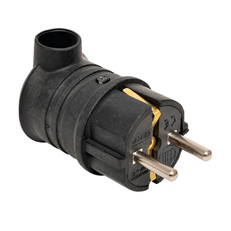 Вилка угловая каучуковая 230В 2P PE 16A IP44 EKF PRO RPS-017-16-230-44 ...