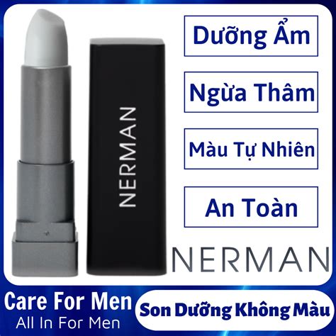 Son Dưỡng Môi Nam Nerman Black 2 In 1 4g Son Dưỡng Ẩm Màu Sắc Tự Nhiên Ngừa Thâm Môi Khô Nứt Nẻ