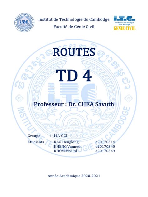 Assignment Route Td4 Pdf Building Engineering Materials