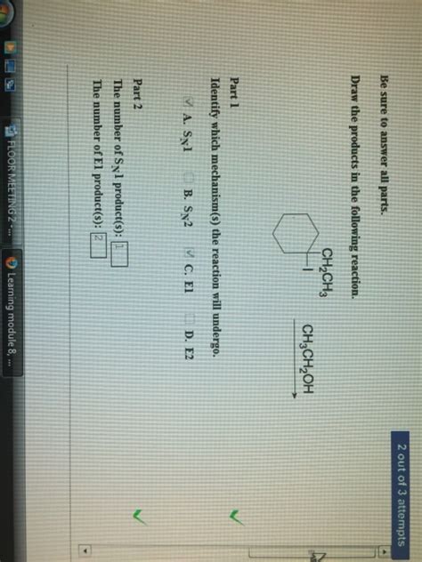 Solved Be Sure To Answer All Parts Draw The Products In The