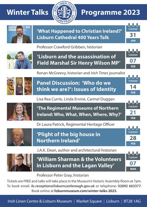 Winter Talks Programme 2023 Irish Linen Centre And Lisburn Museum