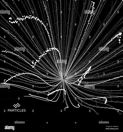 Abstract Science Or Technology Background Array With Dynamic Particles