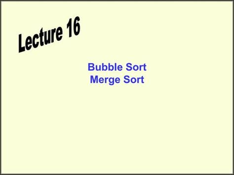 bubble sort ppt