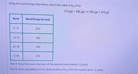 Solved Using The Bond Energy Data Below What Is The Value