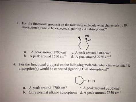 Solved For The Functional Group S On The Following Chegg Com