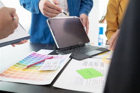 Team Of Ui Ux Web Designer Are Working Together To Develop Mobile