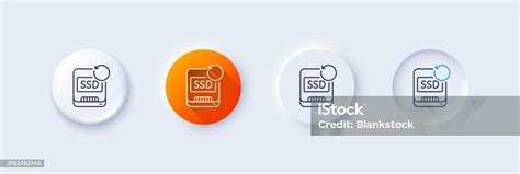 Recovery Ssd Line Icon Backup Data Sign Restore Information Line Icons