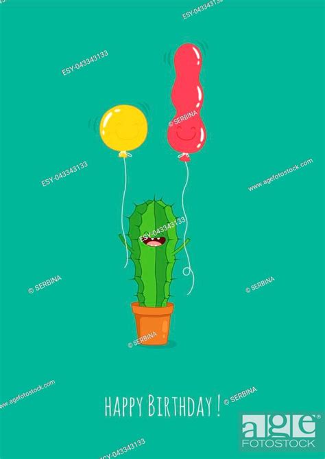 Happy Birthday Card With Number 10 Candle Vector Balloons Cacke