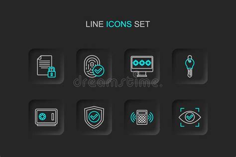Set Line Eye Scan Security Keypad Access Panel Shield With Check Mark
