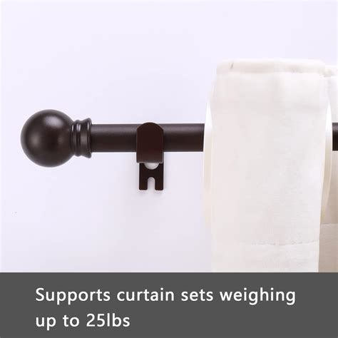 Gxoackj 2 Pack Brown Curtain Rods For Windows 32 To 48