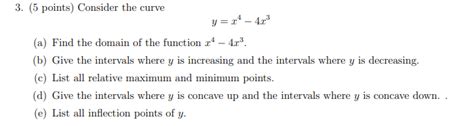 solved 3 5 points consider the curve y x 4 2 a find