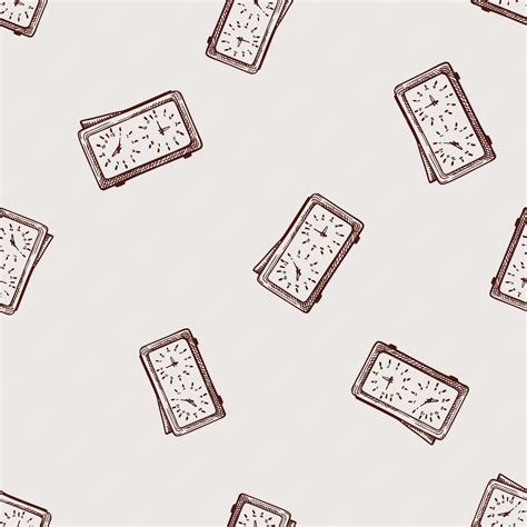 체스 시계는 매끄러운 패턴을 새겼습니다 손으로 그린 스타일의 체스 게임을 위한 복고풍 시계 패브릭 벽지 섬유 인쇄 제목 포장지 벡터 그림에 대한 텍스처 스케치 프리미엄 벡터