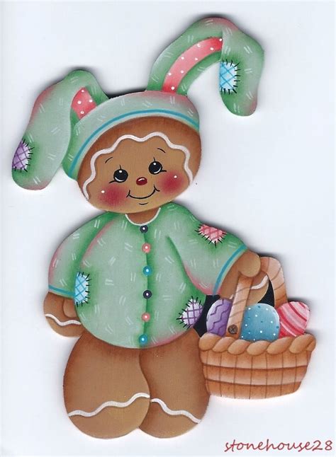 HP GINGERBREAD Bunny FRIDGE MAGNET Gingerbread Crafts Gingerbread Decorations Easter Crafts