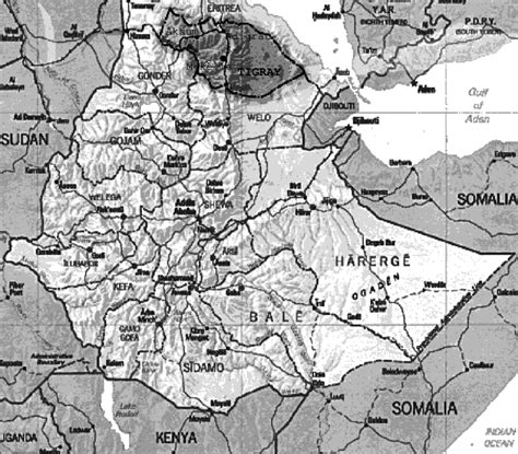 Map Of Ethiopia With The Tigray Region Outlined Download Scientific Diagram