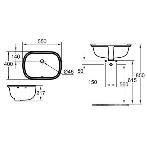Chậu Rửa Mặt Lavabo Grohe 101022sh00 Eurosmart Oval Âm Bàn 550x400 Mm