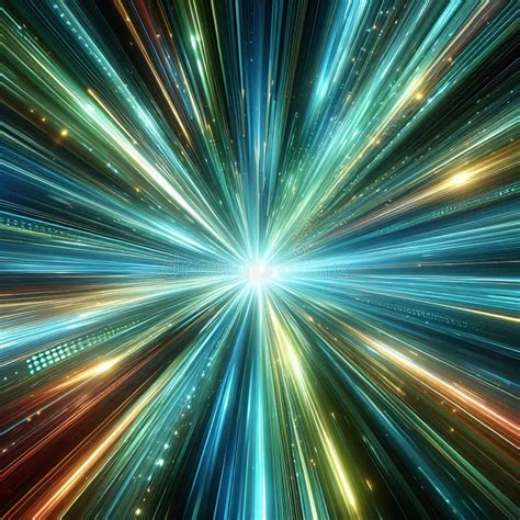 Dynamic Light Burst Effect With Streaks Of Blue And Orange Radiating From The Center Creating A