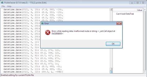 error while reding data · issue 8 · matix media pickleviewer · github