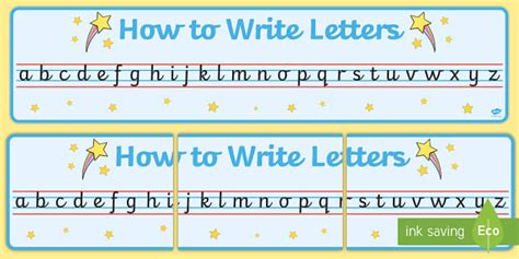 Star Themed Cursive Alphabet Display Banner Cursive Alphabet Display