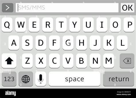 Modern Smartphone Keyboard Of Alphabet Buttons Mobile Keyboard Vector