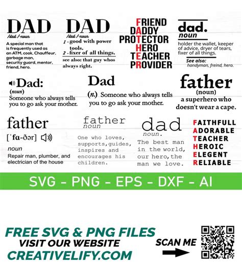 Dad Definition Svg Bundle Father Definition Svg Friend Dad Inspire