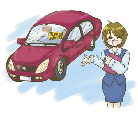自動車ディーラーで働く女性のイラスト 無料イラストのimt 商用ok、加工ok