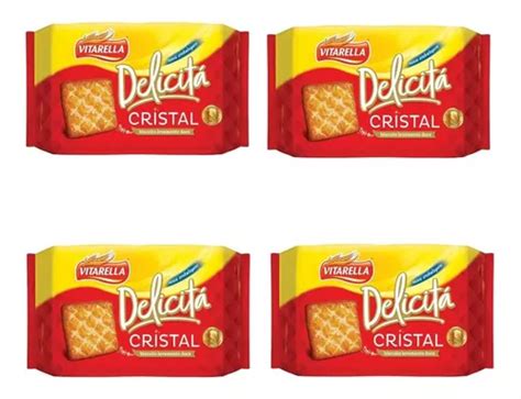 Biscoito Delicitá Cristal Vitarella 4 Pacotes Bolacha 414g MercadoLivre