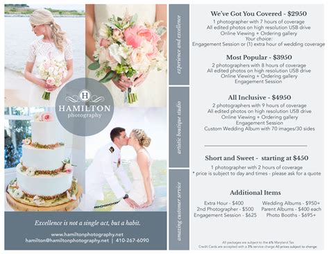 Hamilton Photography 2019 2020 Pricing Guide Hamilton Photography