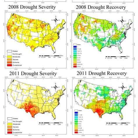 Spatial Distribution Of Drought Severity Left And Drought Recovery Download Scientific