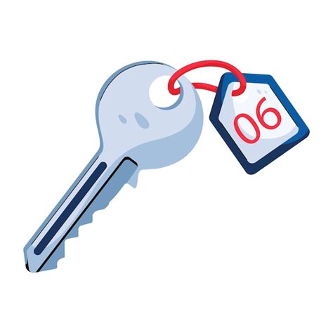 Un icono plano editable de la llave de la habitación Vector Premium