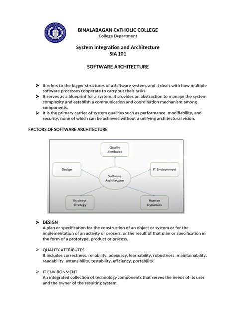 Sia Software Architecture Pdf