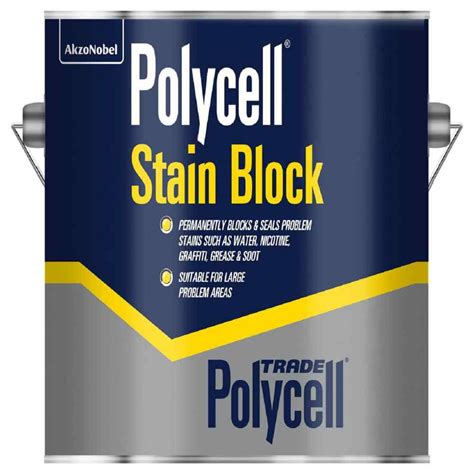 Polycell White Stain Block Primer 1l Water Based 79 Sq Ml Coverage