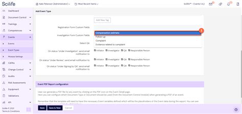 Adding Custom Fields To Event Types Scilife