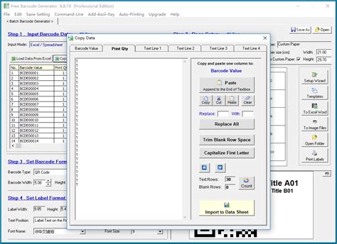 Help Documents Of Barcode Software Manually Copy Data From Excel File