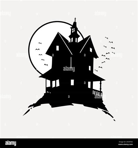 Haunted House Clipart Halloween Illustration Vector Stock Vector Image And Art Alamy