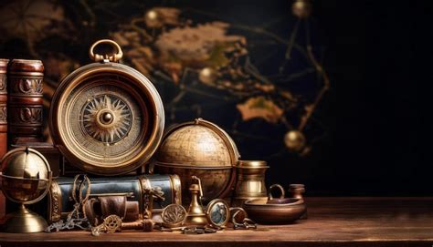 Closeup Of Objects And Symbols Representing Different Historical Eras Premium Ai Generated Image