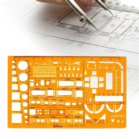 Templates Ruler Drafting Tools Stencil Architect House Plan 1 50 Scale