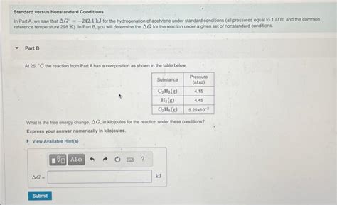 Solved Standard Versus Nonstandard Conditions In Part A We Chegg