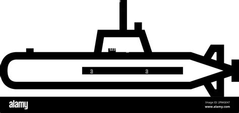 Submarine Weapon War Line Icon Vector Illustration Stock Vector Image